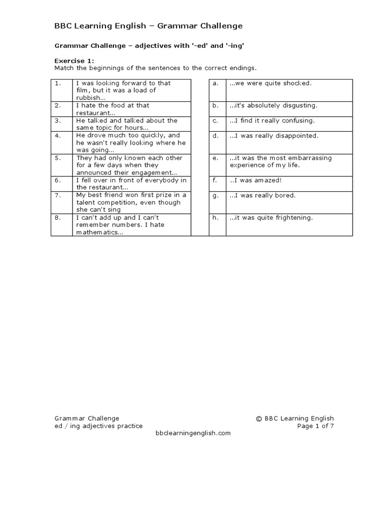 Grammar Challenge | PDF