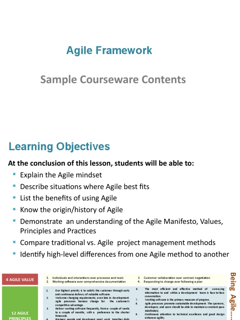 Sample Courseware Contents: Agile Framework | PDF | Scrum (Software ...