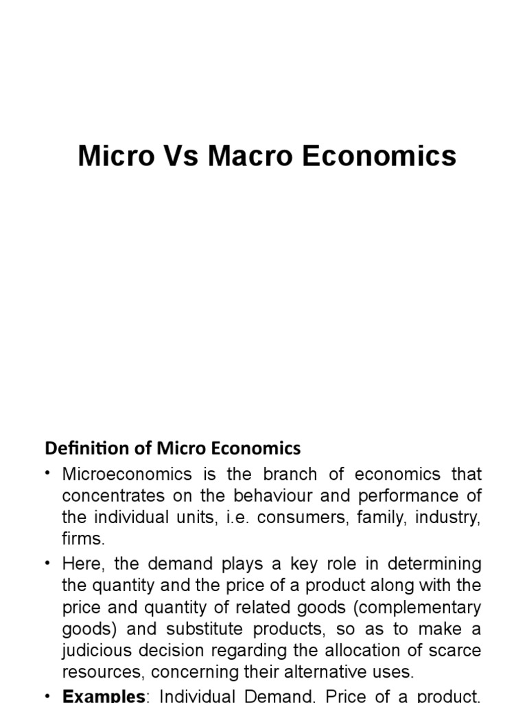 Major Difference Between Micro and Macro Economics | PDF | Economics ...