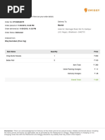 Zomato Invoice for Mount Road Bilal Order | PDF | Business