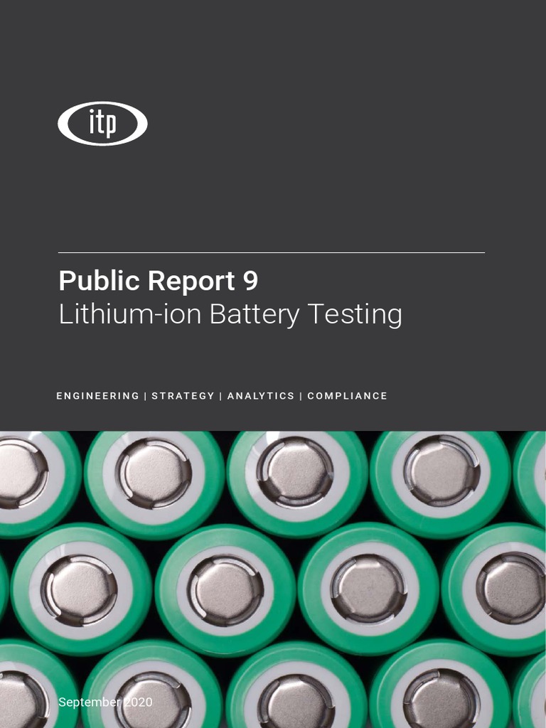 Public Report 9 Lithium-Ion Battery Testing: September 2020 | Download ...