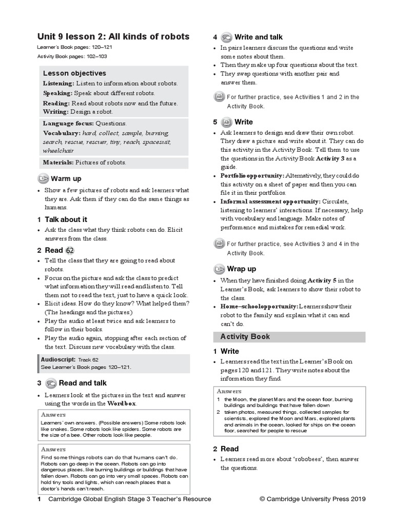 Lesson Plan 9 2 Big and Little GE3 | PDF | Learning | Robotics