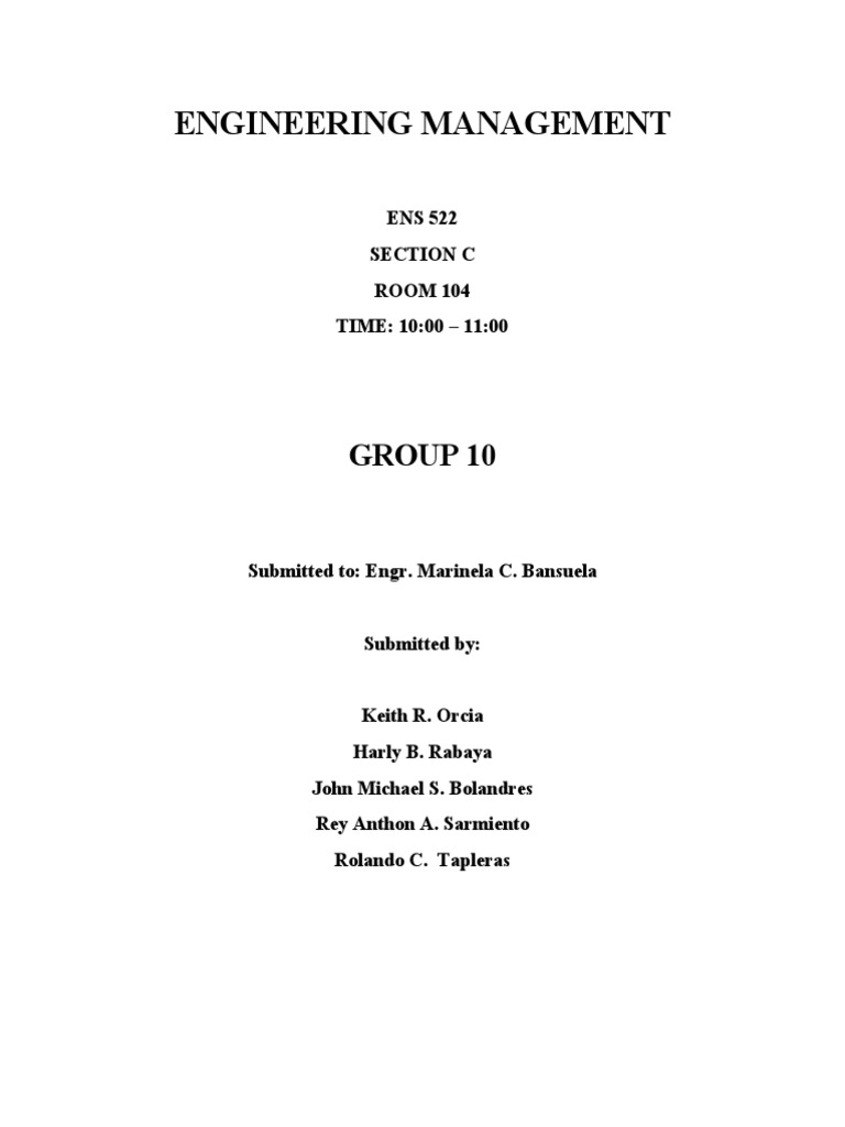 Engineering Management | PDF