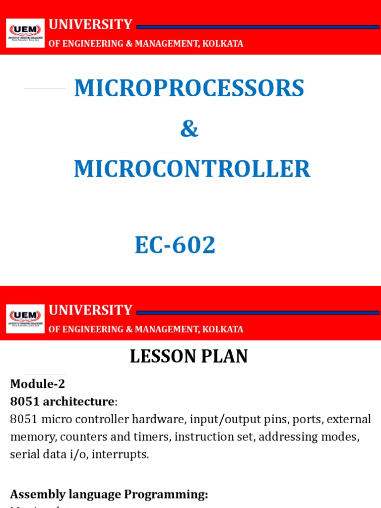 8051 Microcontroller Uem Pdf Microcontroller Random Access Memory 