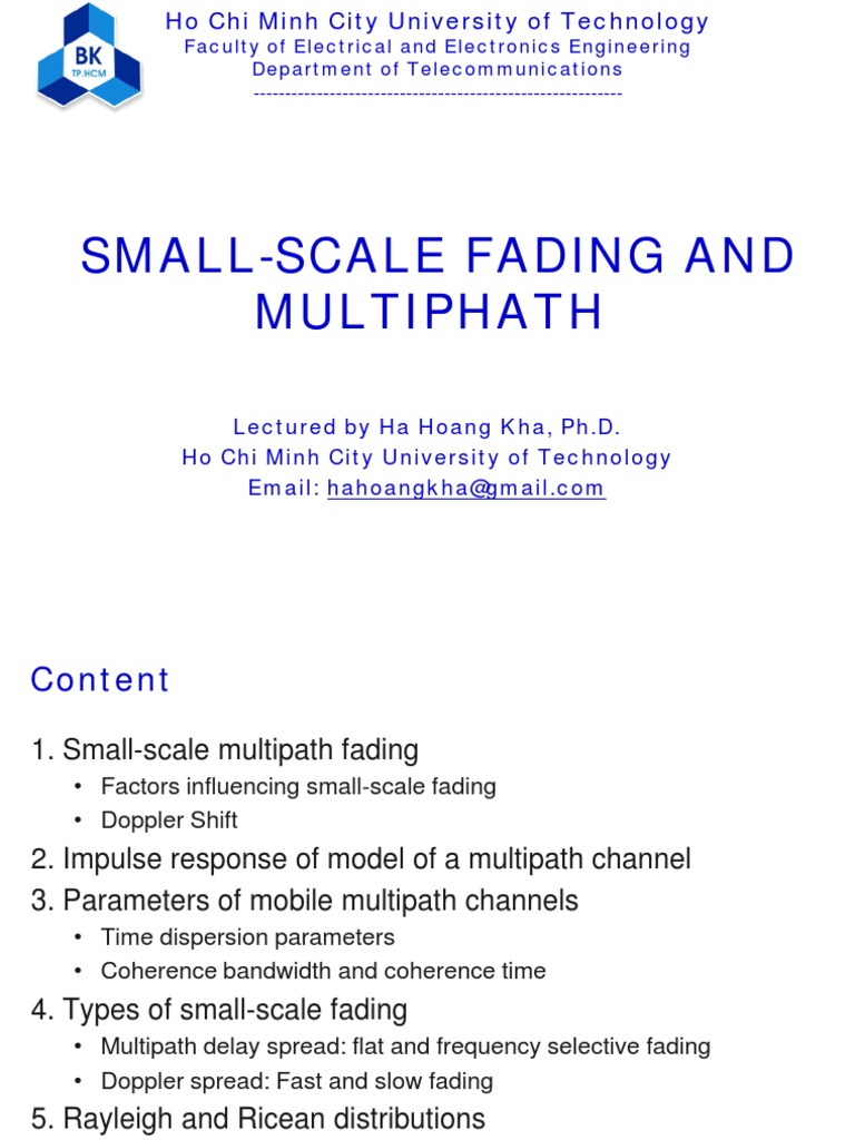 Small-Scale Fading and Multiphath | PDF | Wireless | Electrical Engineering