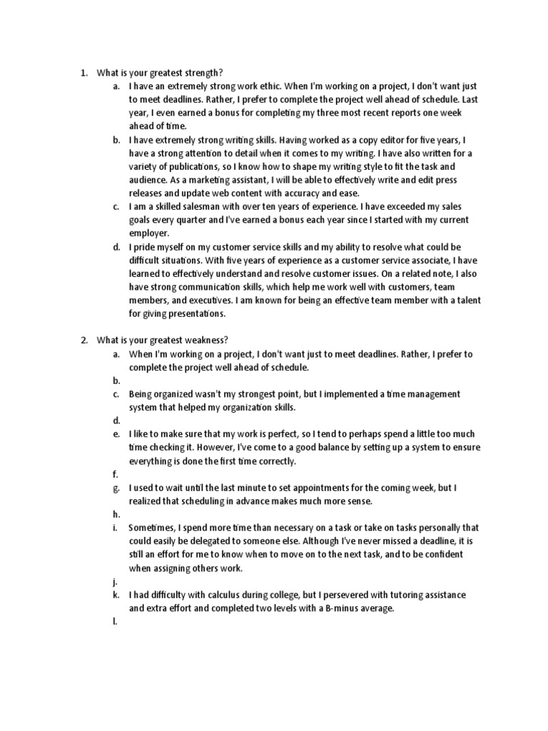 Job Interview Questions | PDF | Employment | Job Interview