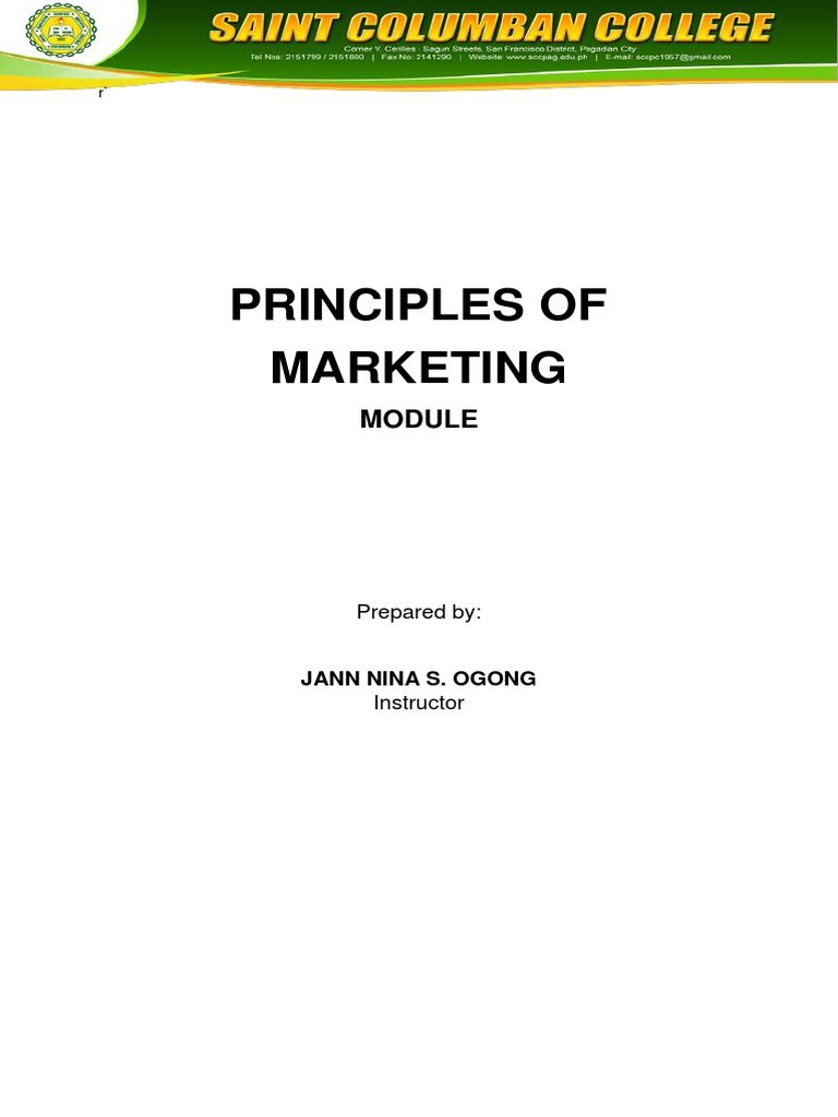 Principles of Marketing Module 2 Ogong | PDF | Marketing | Marketing ...