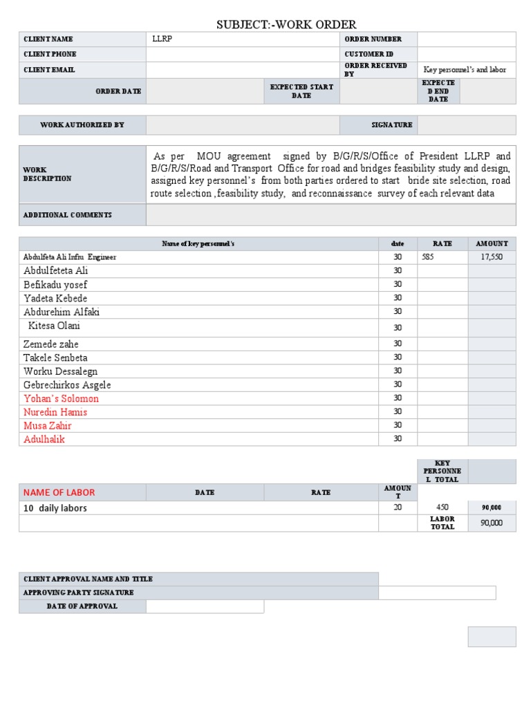 Work Order Letter | PDF | Information Technology Management | Business