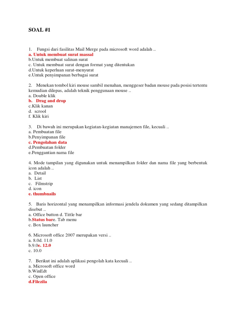 Latihan Microsoft Word 3 | PDF