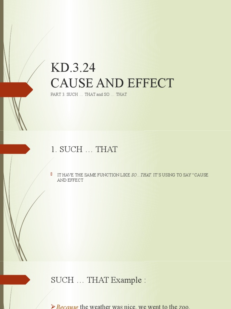 Cause and Effect - Such That and So That | PDF | Verb | Noun
