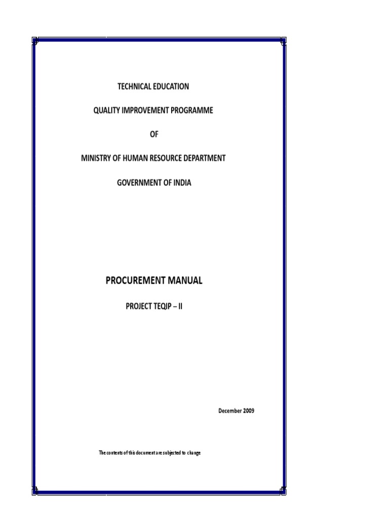 Procurement Manual | PDF | Procurement | Supply Chain Management