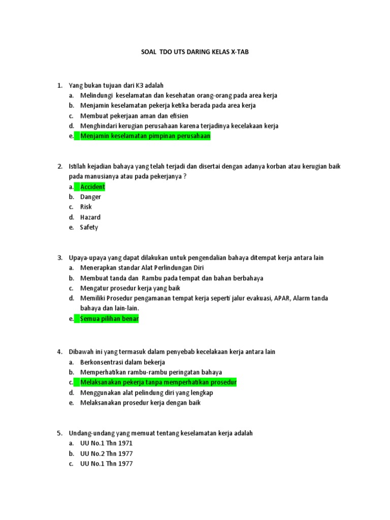 Soal Tdo Kelas X Tab | PDF