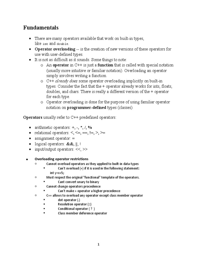 Operator Overloading Extra | PDF | Parameter (Computer Programming ...