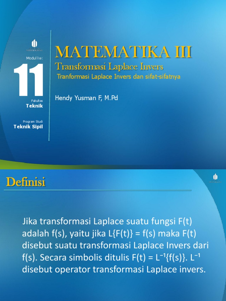 Transformasi Laplace Invers | PDF | Metode & Bahan Ajar