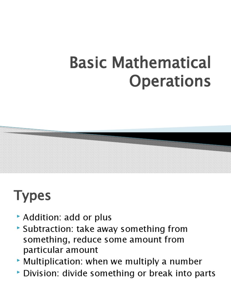 Basic Mathematical Operations Explained | PDF