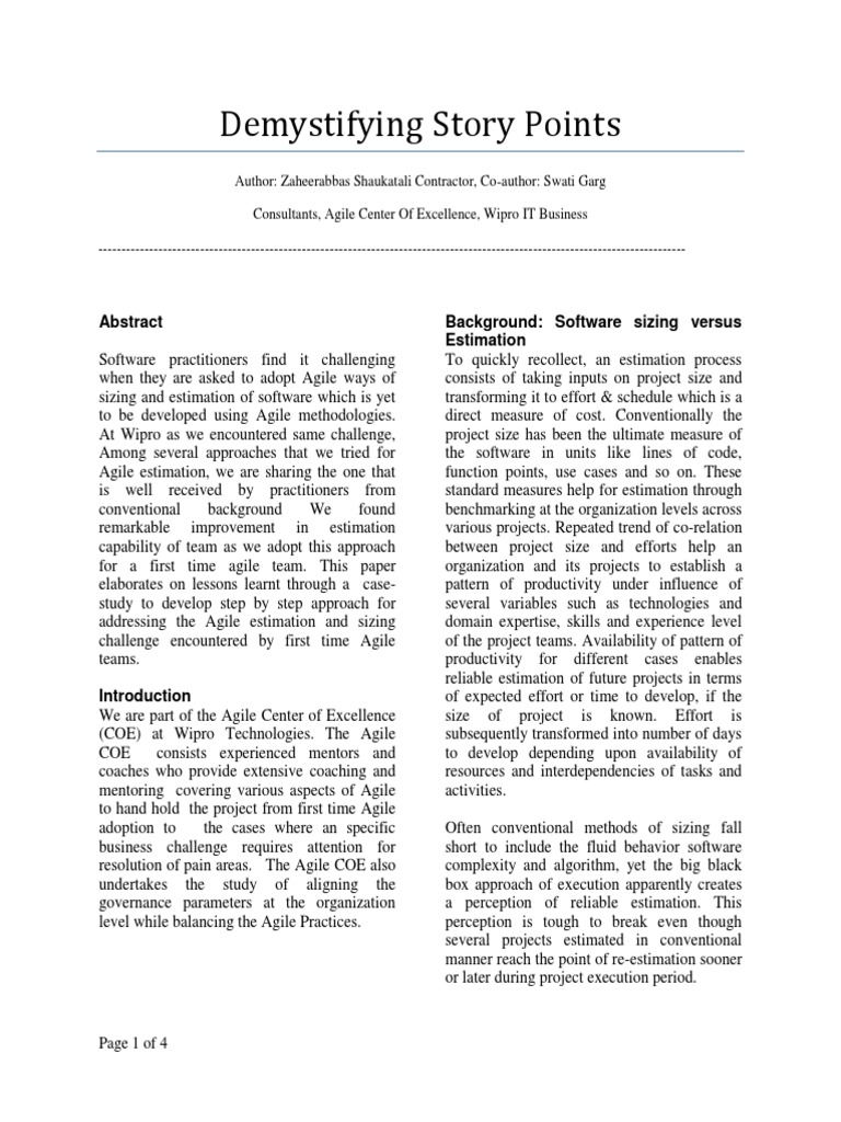 Demystifying Story Points1 0 | PDF | Agile Software Development | Expert Demystifying Story Points1 0 | PDF | Agile Software Development | Expert