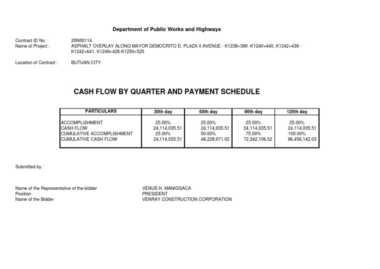 DPWH 114 Cash Flow | PDF
