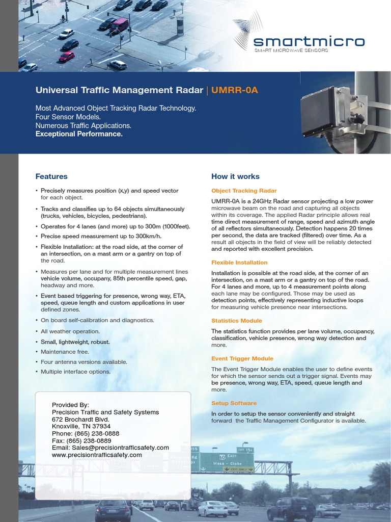 Smartmicro: Universal Traffic Management Radar | PDF | Traffic | Radar