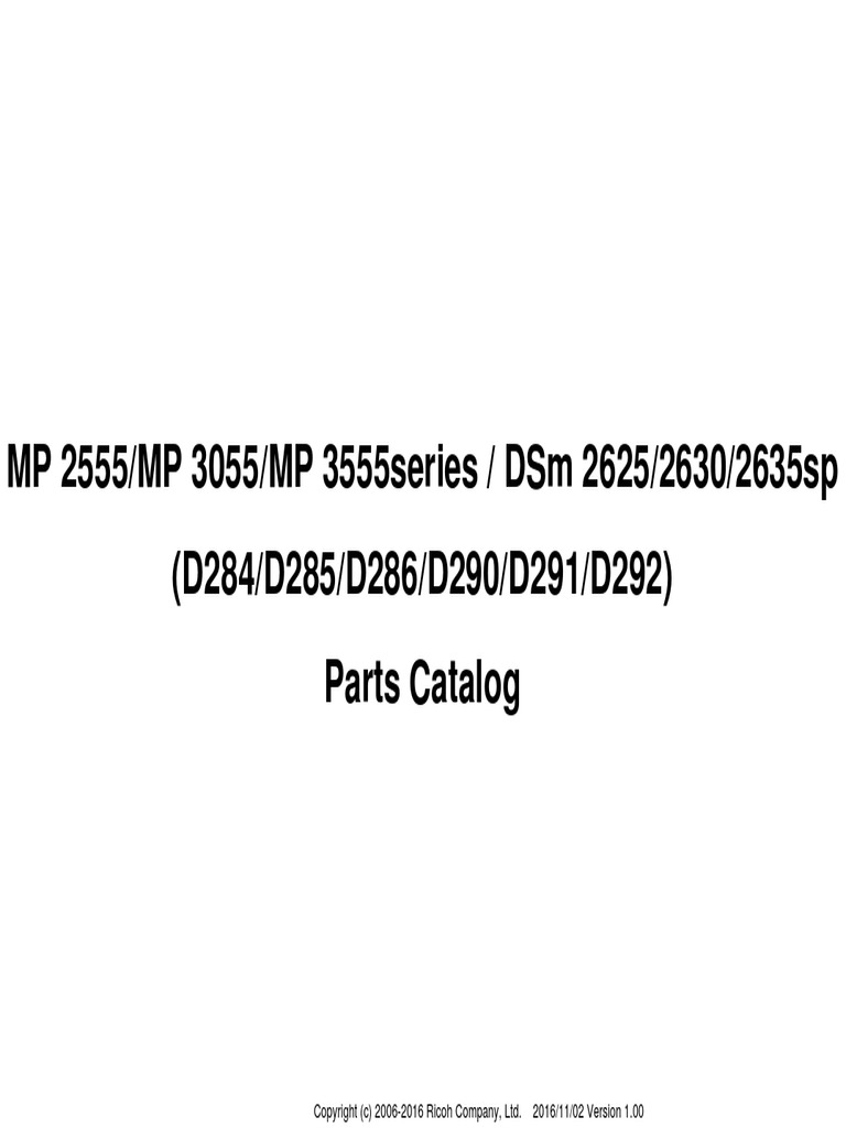 MP 2555/Mp 3055/Mp 3555series / DSM 2625/2630/2635Sp (D284/D285/D286 ...