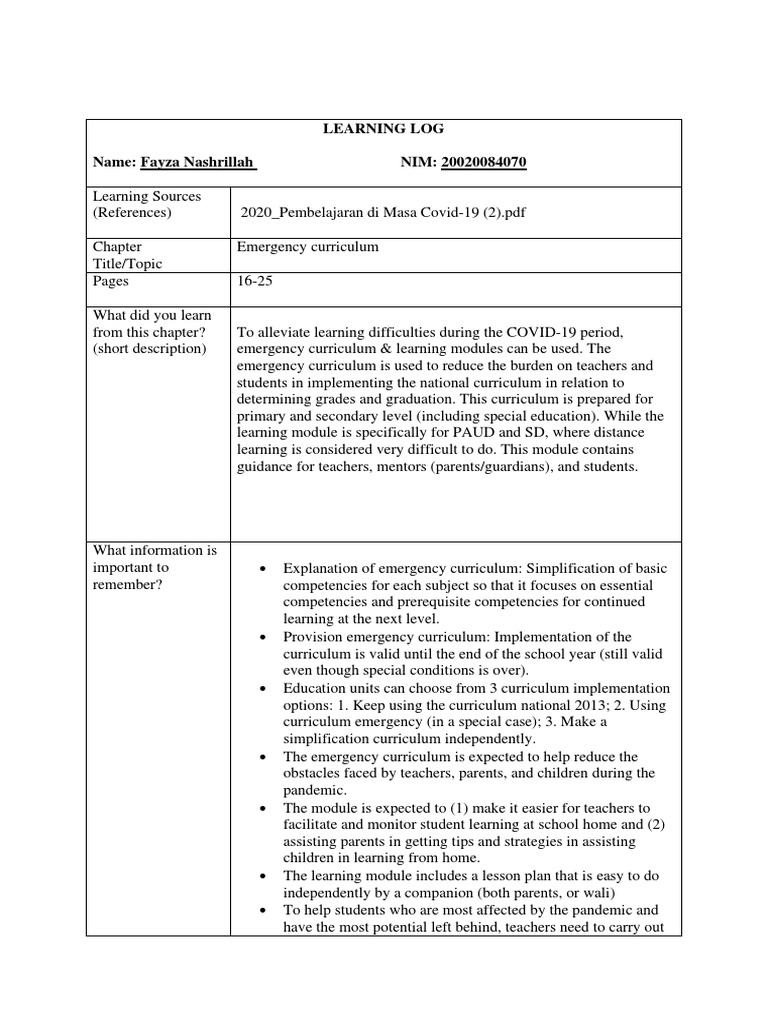 Emergency Curriculum Insights During COVID-19 | PDF | Curriculum ...