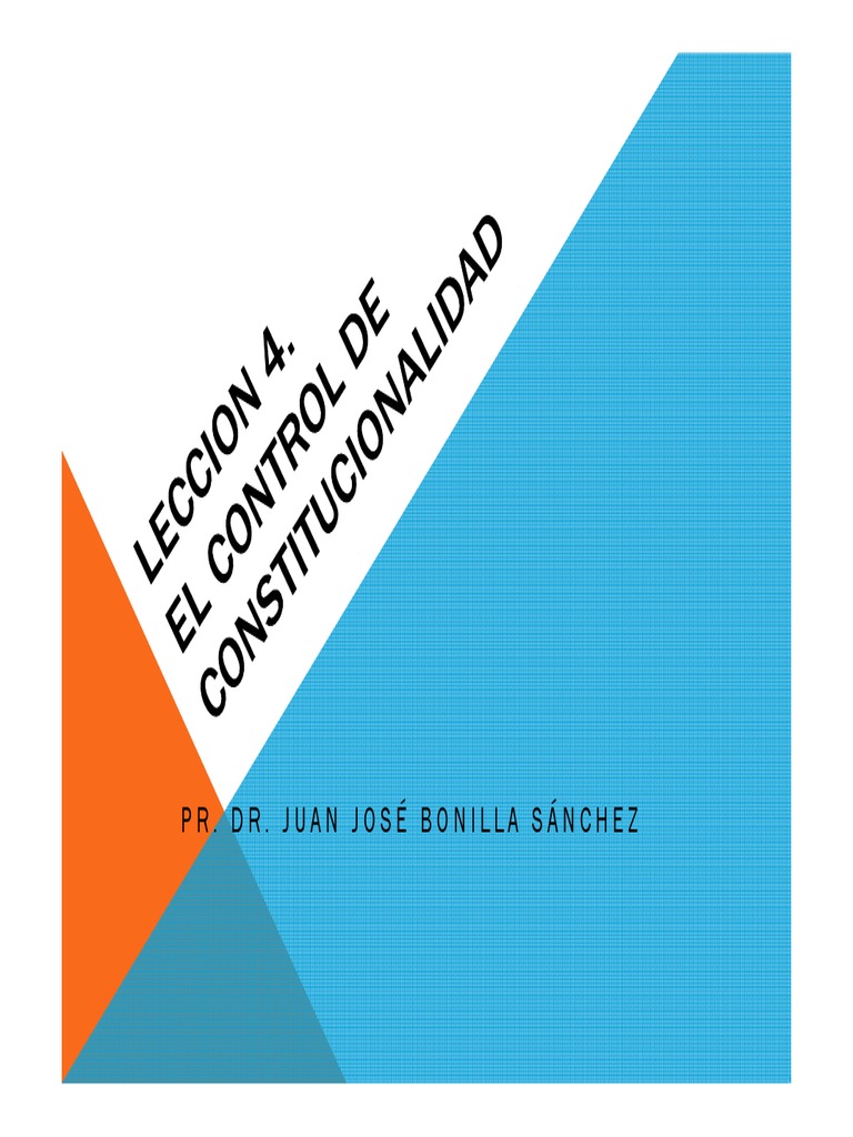 Leccion 4. El Control de Constitucionalidad | PDF | Constitución ...