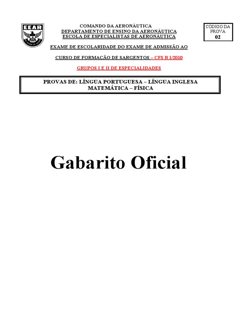 EEAR Provas 2010-2020 | PDF | Advérbio | Assunto (gramática)