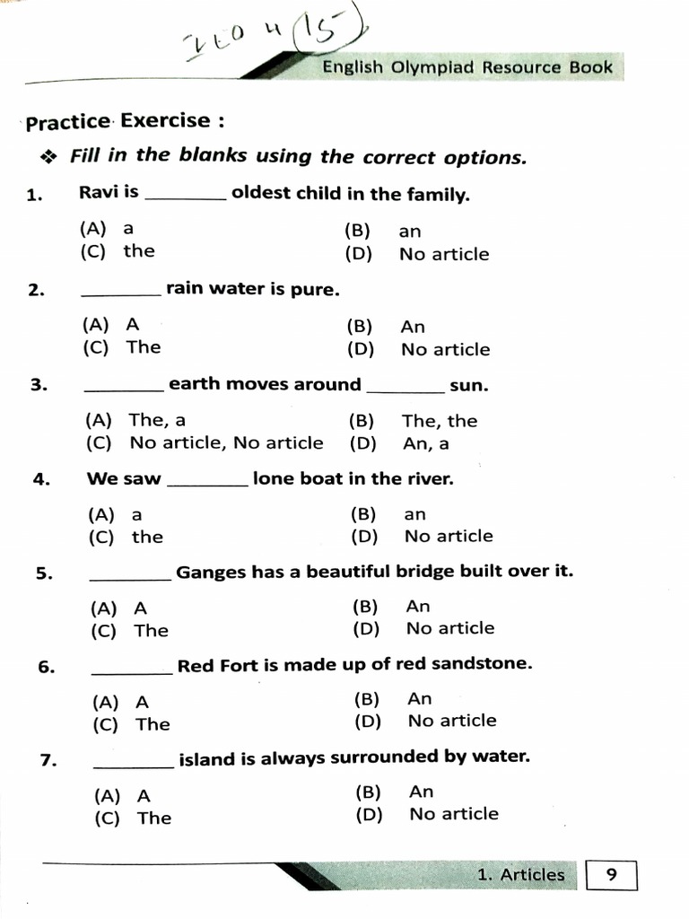 Practice Exercise: Fill in The Blanks Using The Correct Options | PDF ...