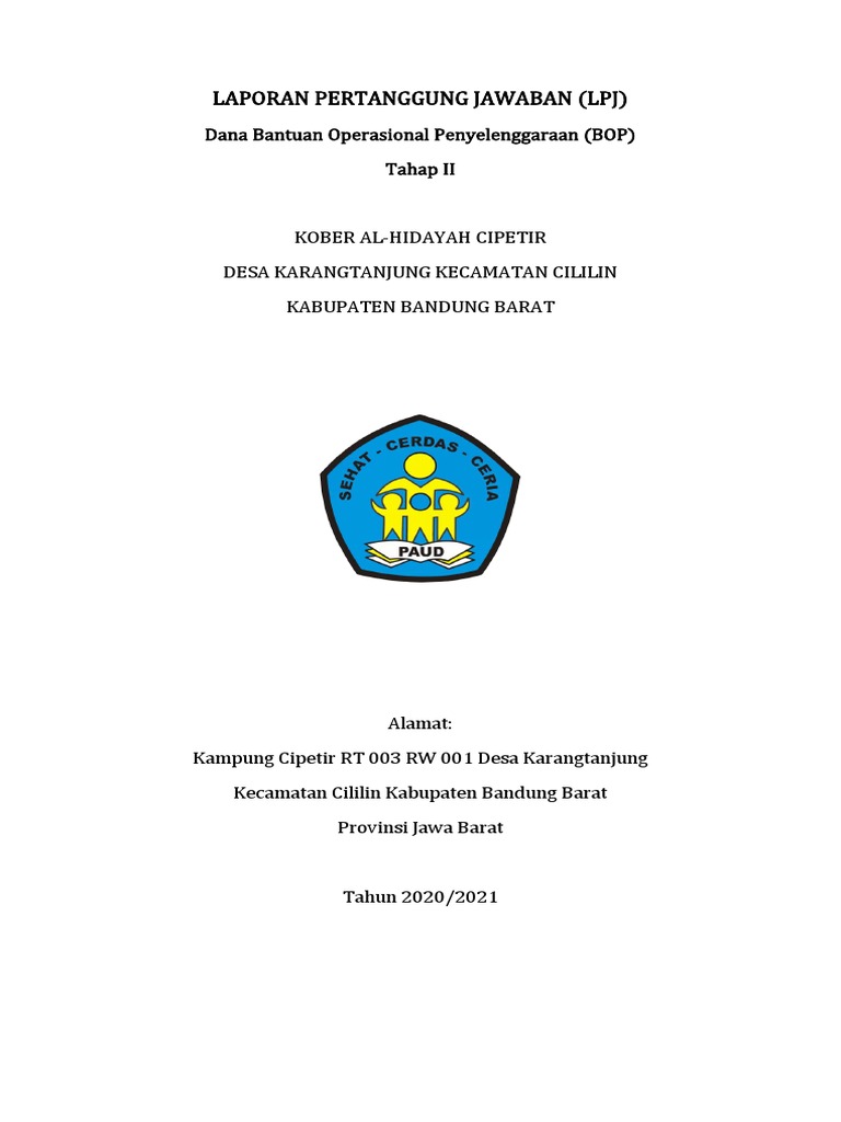 Contoh Cover LPJ | PDF