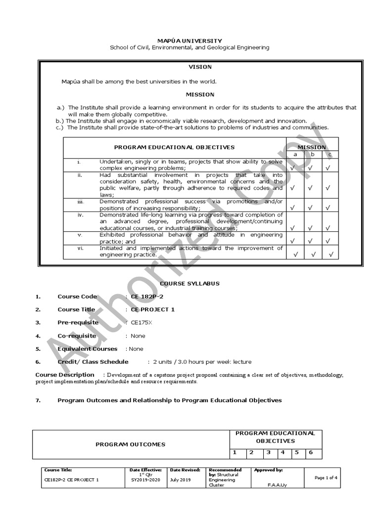 Ce182P-2 Ce Project 1 1 QTR SY2019-2020 July 2019 Structural ...