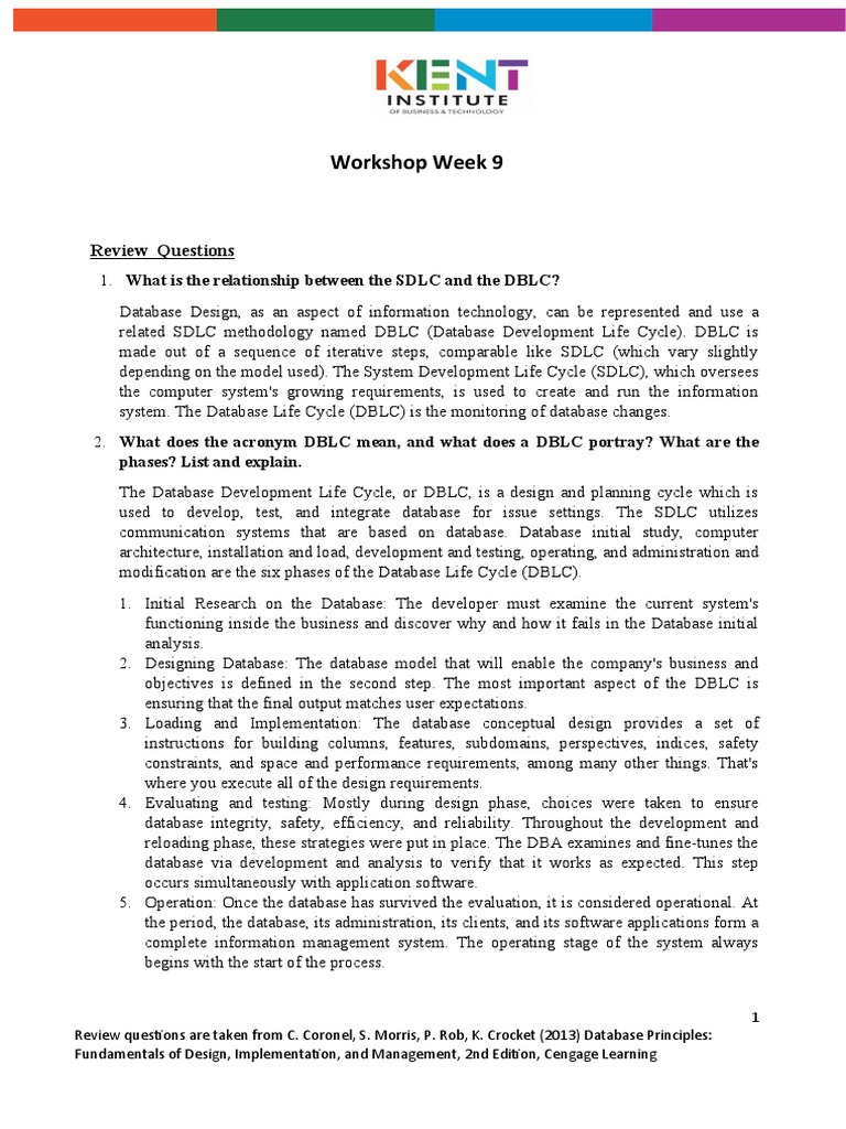 Workshop Week 9: Review Questions | PDF | Databases | Information Technology Management