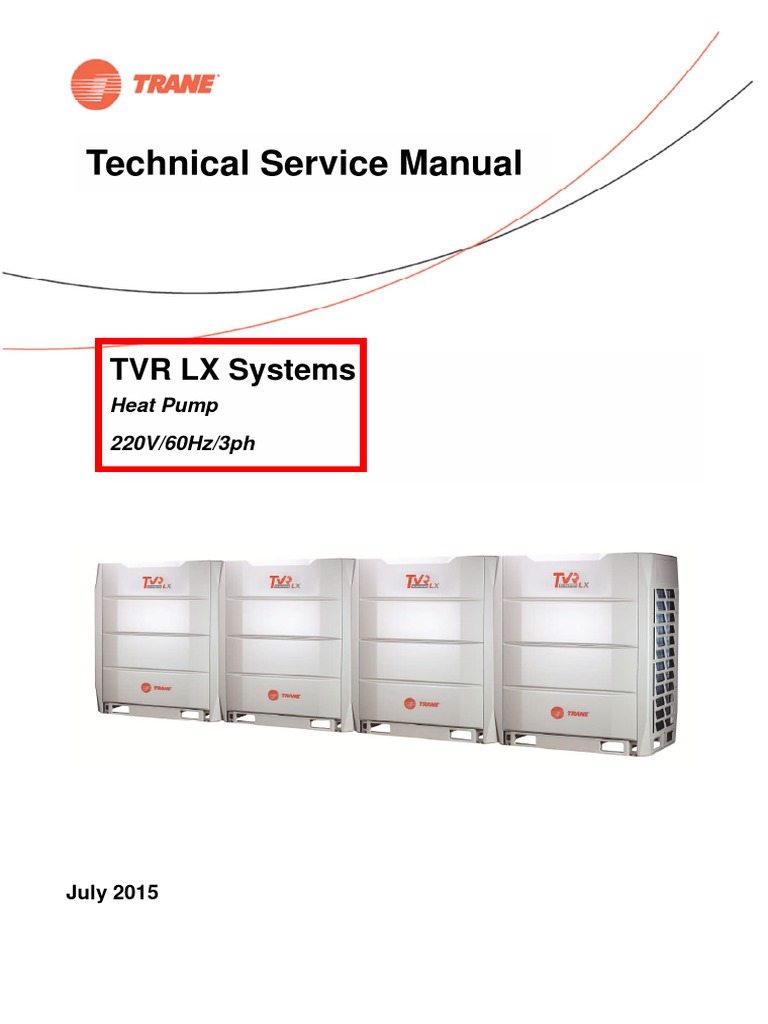 TVR LX - Heat Pump - Technical Service Manual | PDF | Air Conditioning | Liquids
