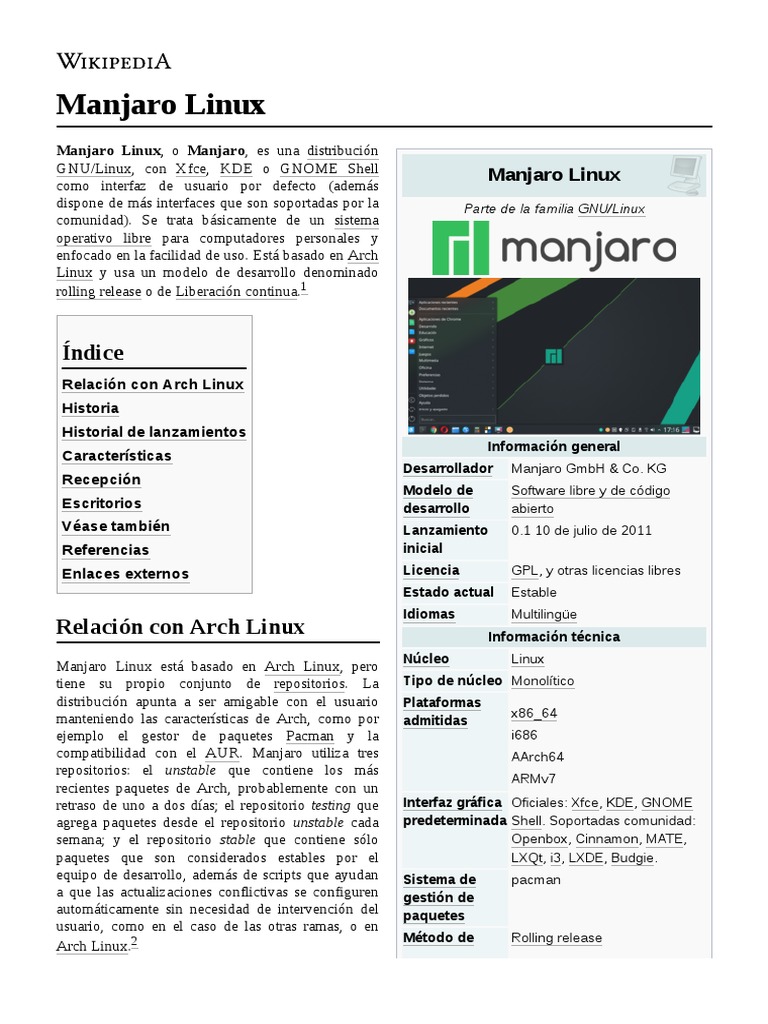 Manjaro Linux | PDF | Informática | Unix