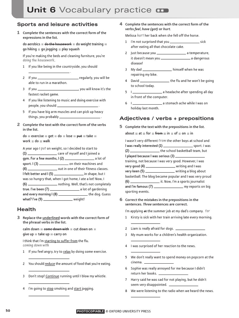 Unit 6: Vocabulary Practice | PDF | Linguistics