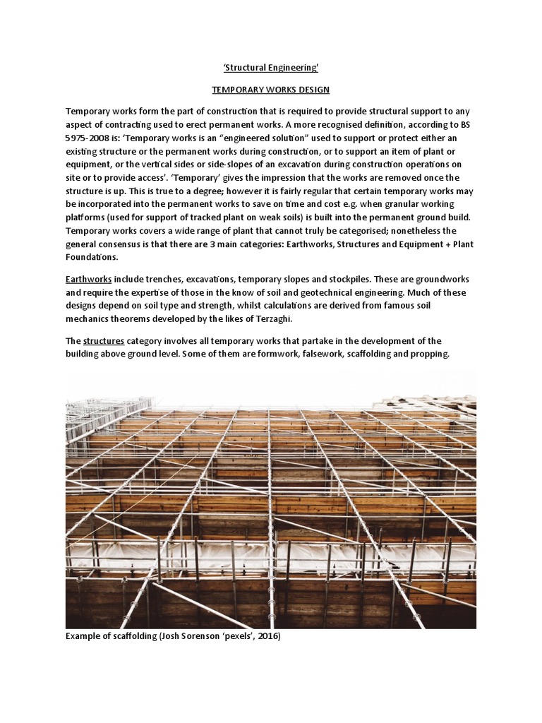Temporary Works Design | Download Free PDF | Mechanical Engineering ...