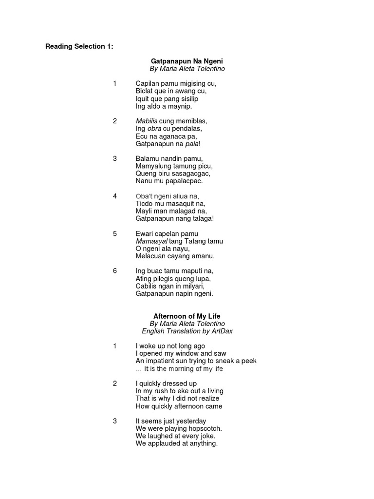 Moodle Activity 3 - Reading Selections | PDF