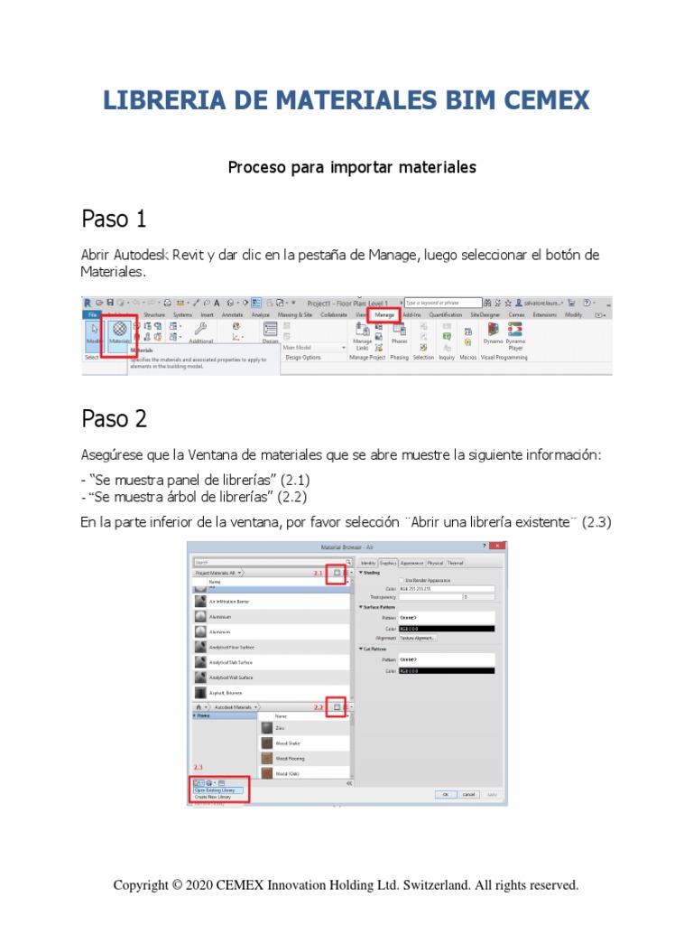 Guía para Importar Materiales BIM CEMEX | PDF
