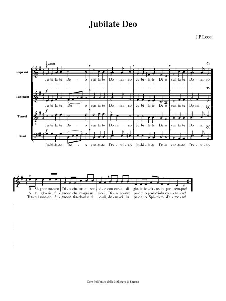 Jubilate Deo Lecot | PDF