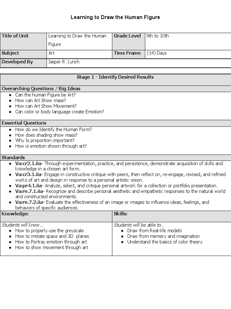 Learning To Draw The Human Figure | PDF | Classroom | Color