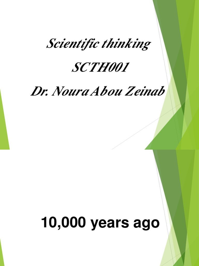 SCientific Thinking Lecture 1 | PDF | Science | Evidence