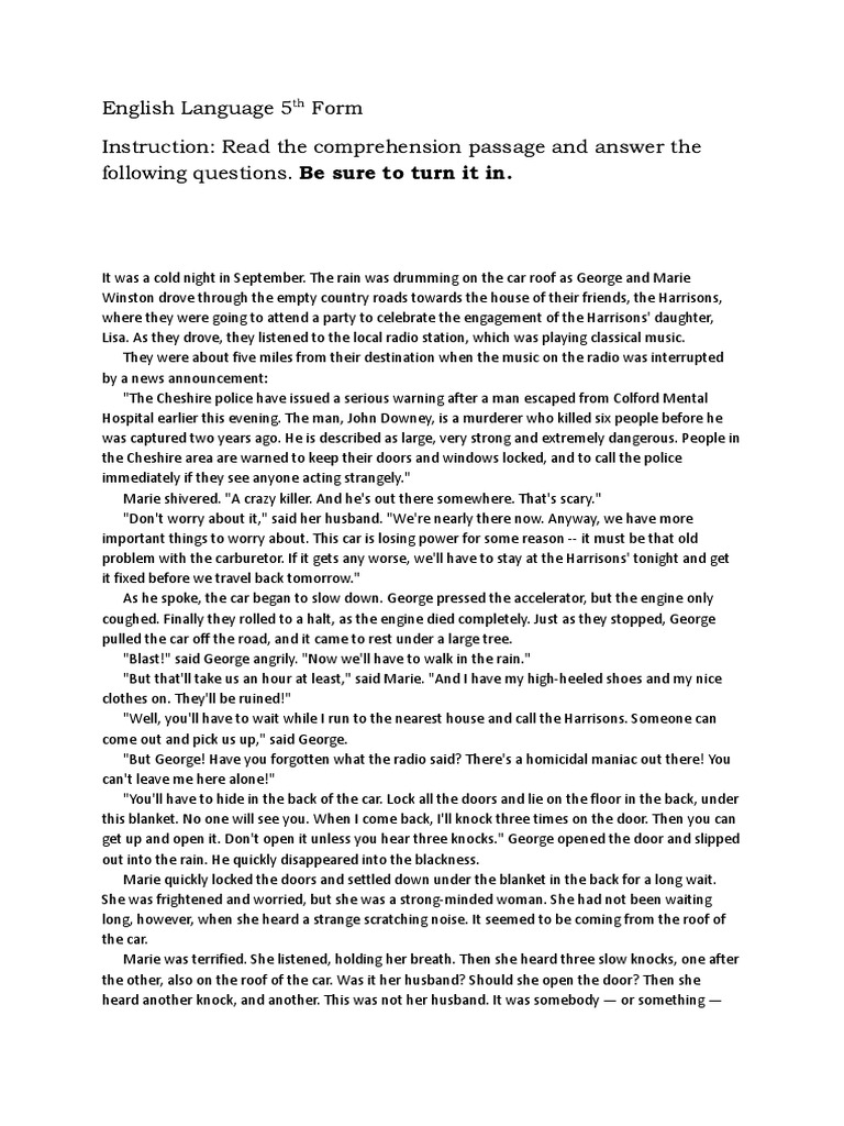 English Language Practice Comprehension CXC | PDF