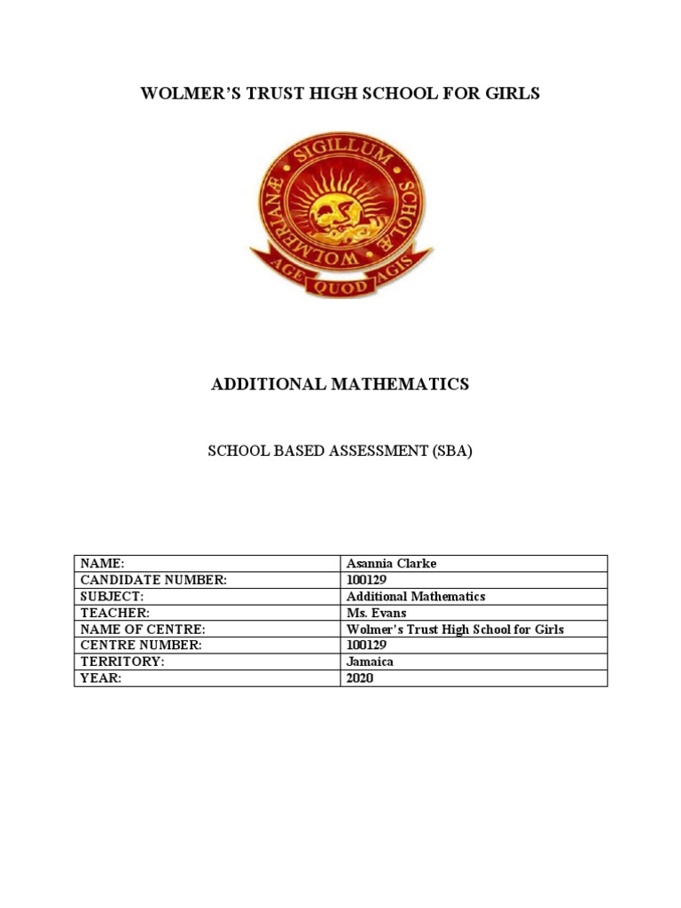 Additional Mathematics SBA | PDF | Pendulum | Mean