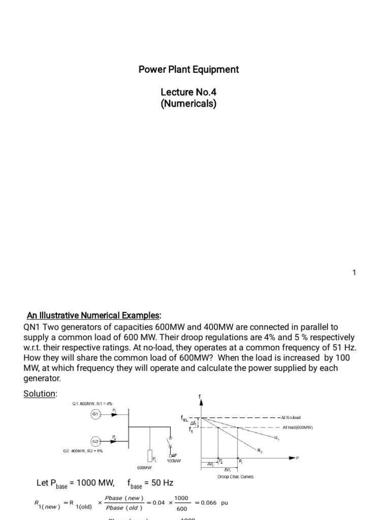 Power Plant Equipment Lecture-4 (Numerical) | PDF | Electrical Engineering | Electricity