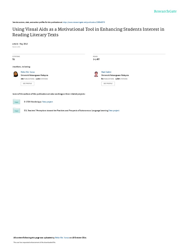 Using Visual Aids As A Motivational Tool in Enhanc | PDF | Educational ...