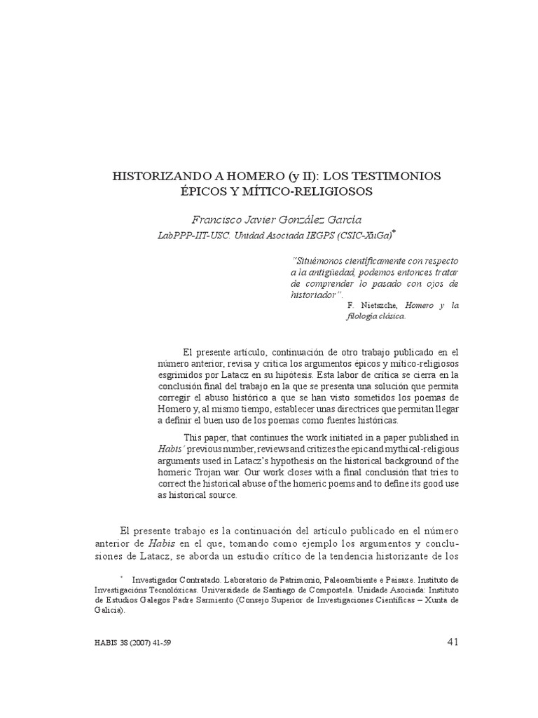Homero Gonzalez Garcia | PDF | Homero | Grecia micénica