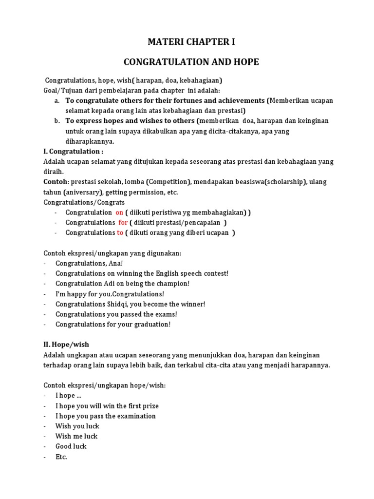 Chapter I Congratulation | PDF