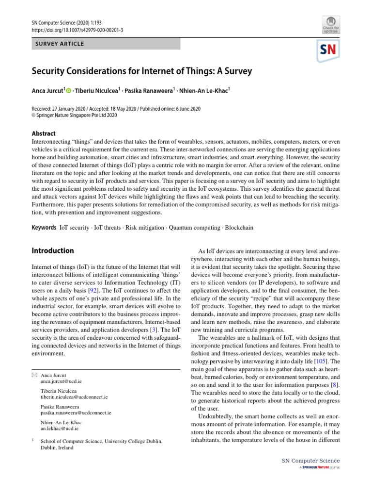 Security Considerations For Internet of Things: A Survey | Download ...