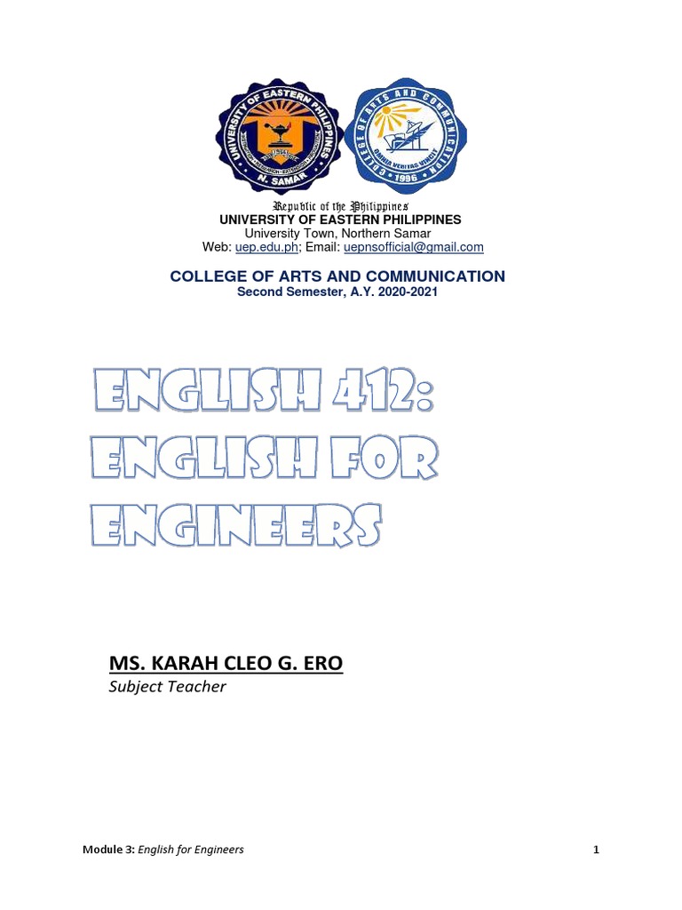 Module 3 - English For Engineers | PDF | Sentence (Linguistics) | Grammar