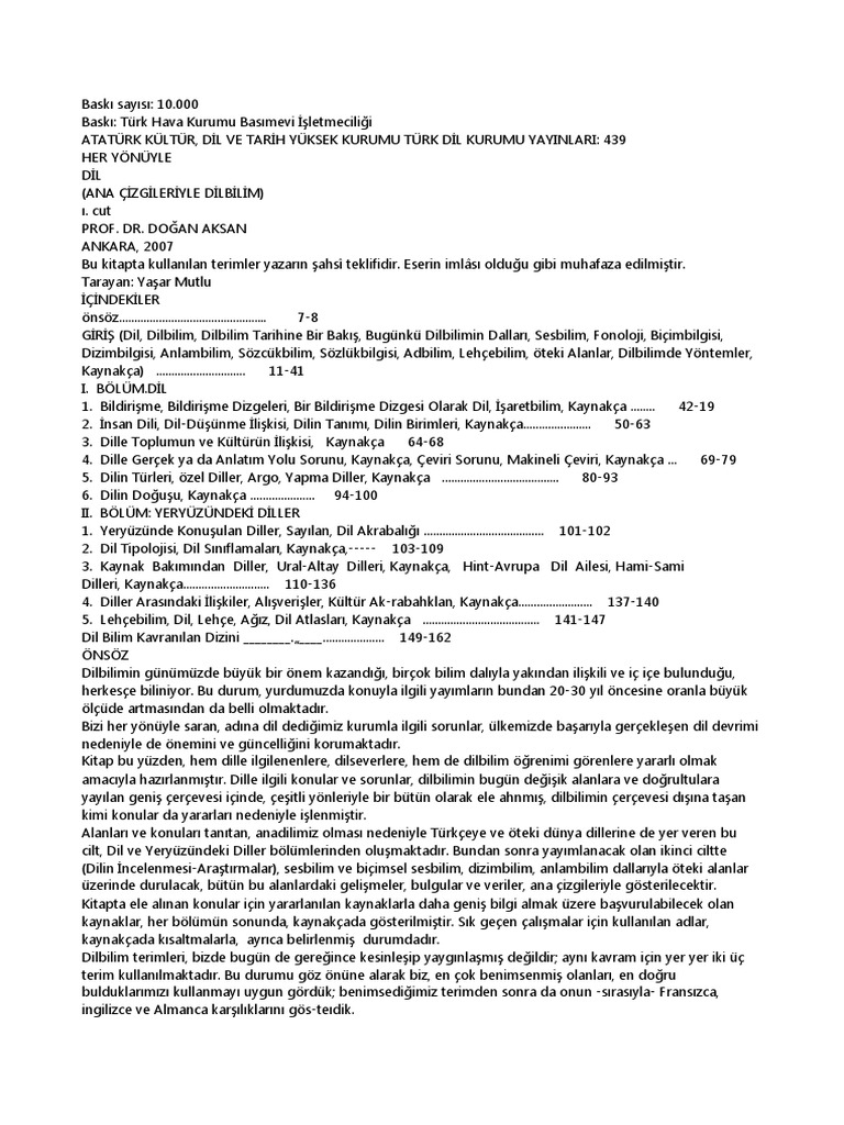 Doğan Aksan - Her Yönüyle Dil | PDF