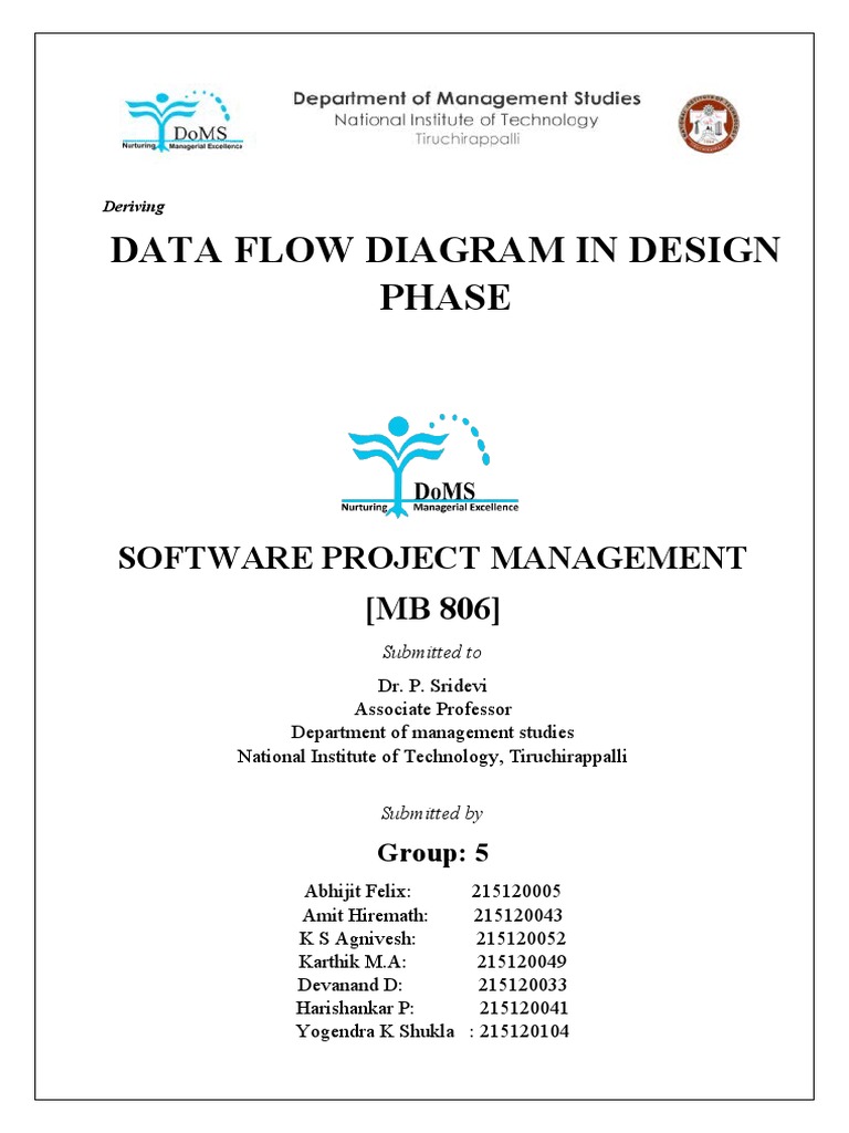 Data Flow Diagram in Design Phase: Software Project Management (MB 806 ...