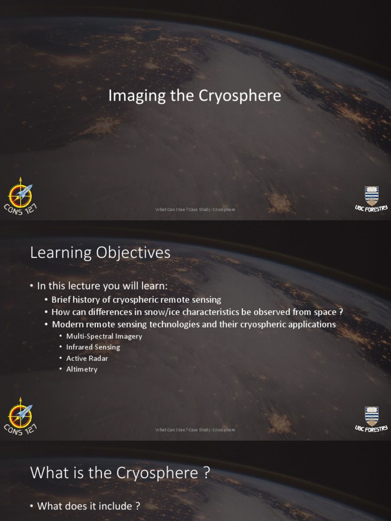 Imaging The Cryosphere: What Can I See? Case Study: Cryosphere | PDF ...